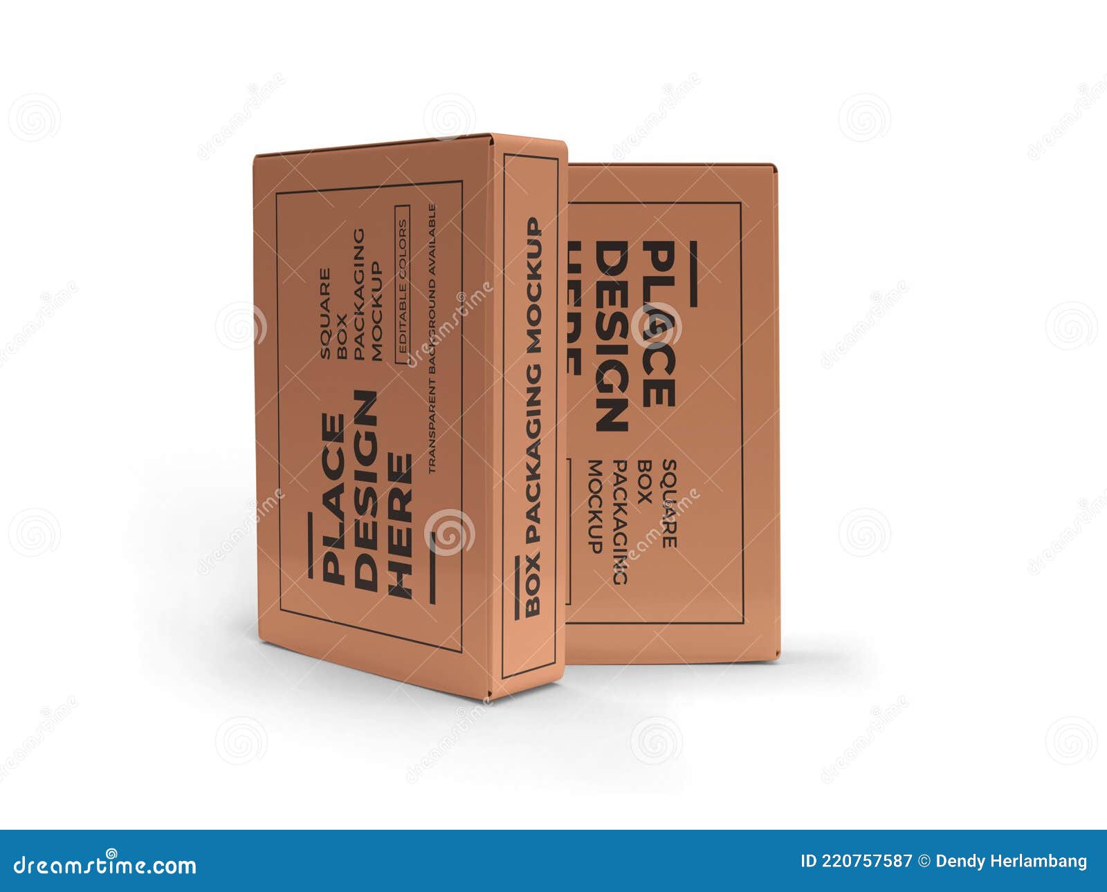 Rectangular Box Packaging 3D Illustration Mockup Scene Stock ...