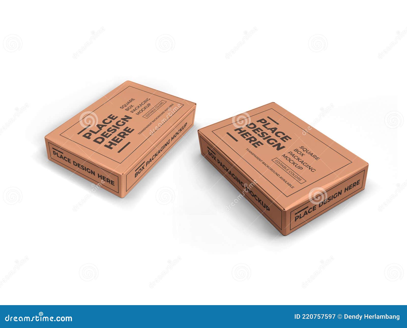 Rectangular Box Packaging 3D Illustration Mockup Scene Stock ...