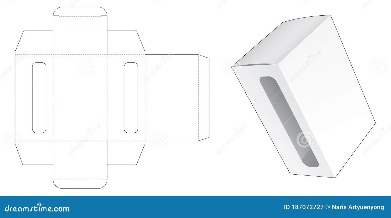 Rectangular Box with Side Window Die Cut Template Stock Vector ...
