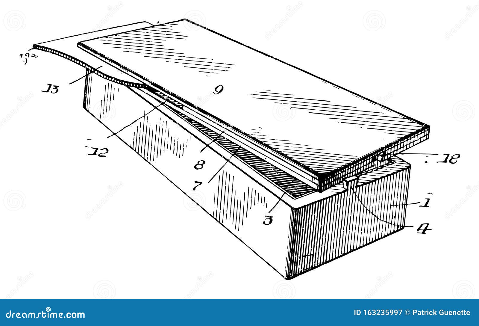 Rectangular Box Vintage Illustration Stock Vector - Illustration of ...