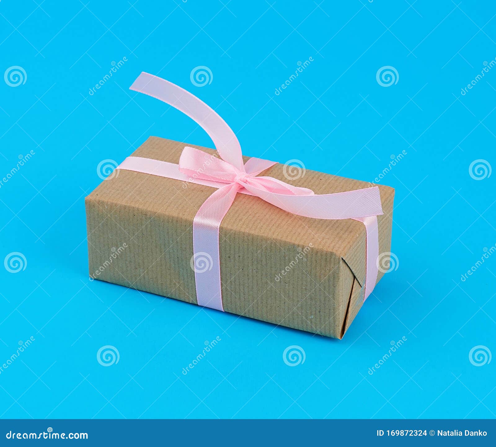 Rectangular Box Wrapped in Cinnamon Kraft Paper Stock Photo - Image of ...