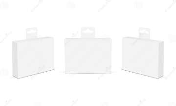 Rectangular Boxes Mockups with Euro Slot, Front, Side View Stock ...