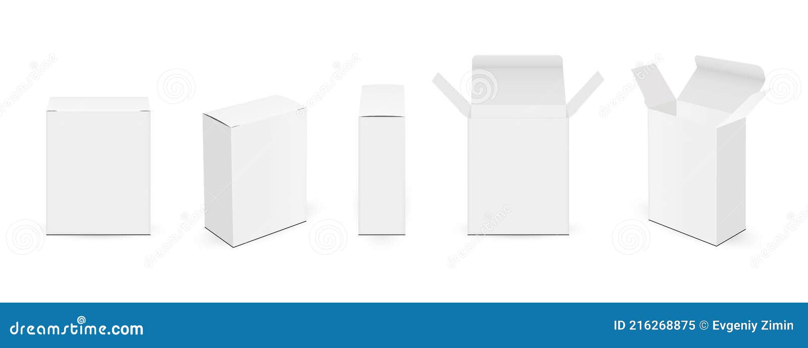Set of Paper Rectangular Packaging Boxes with Various Views Stock Vector - Illustration of ...