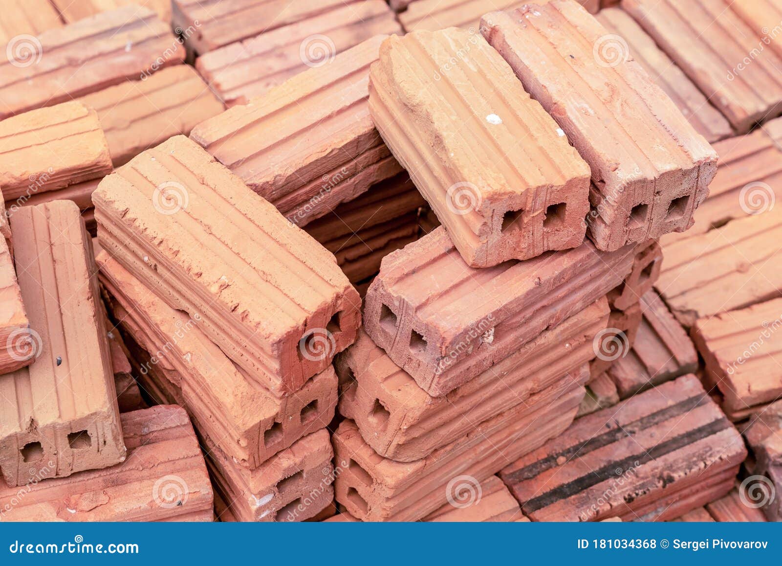 Rectangular Brick Pattern Stacked in a Stack, with Two Holes Design ...