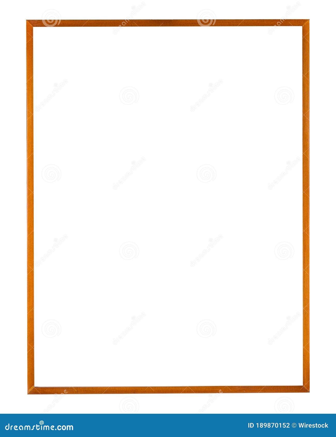 Rectangular Brown Frame for Painting or Picture Isolated on a White ...