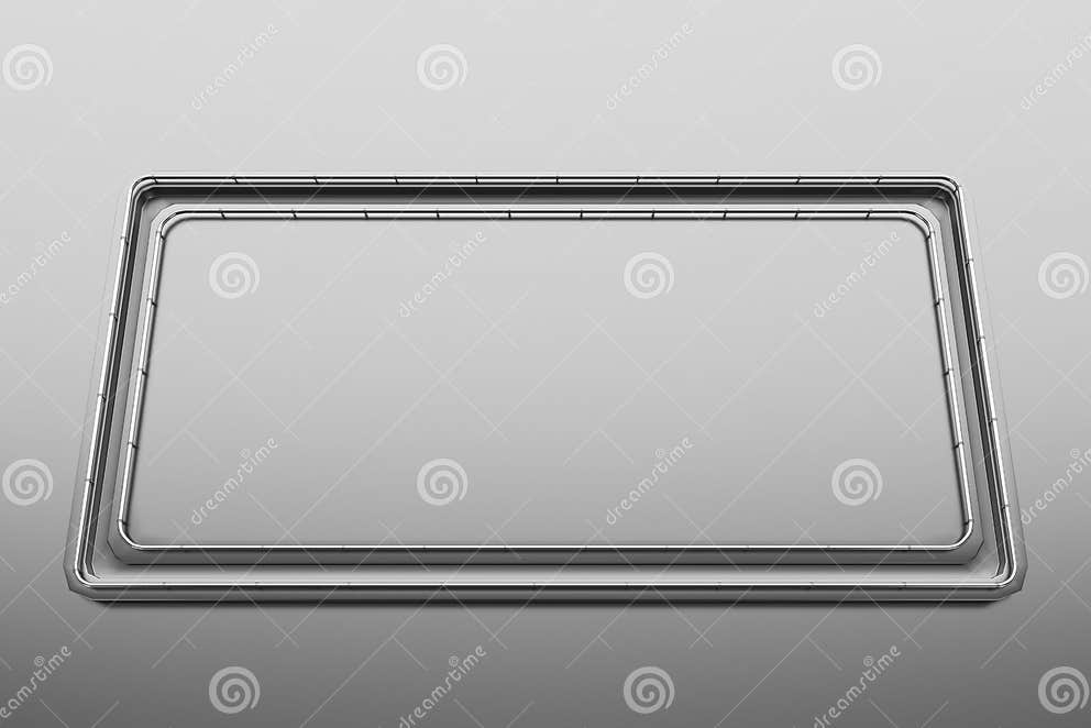 Rectangular Brushed Metal Plate with Corner from Tubes Stock ...