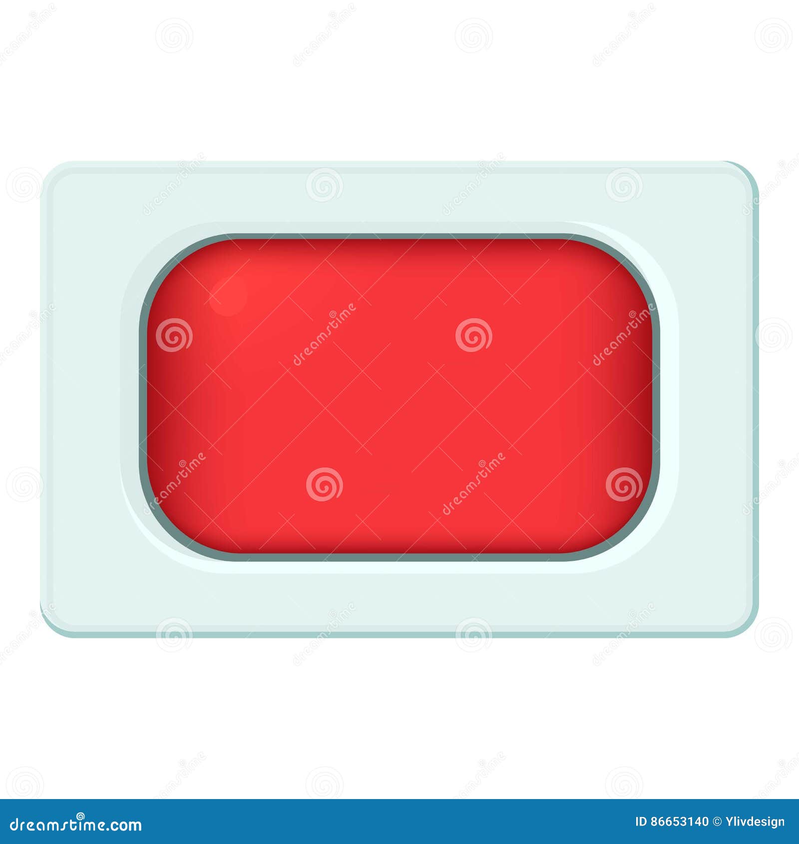 Rectangular Button Icon, Cartoon Style Stock Vector - Illustration of ...