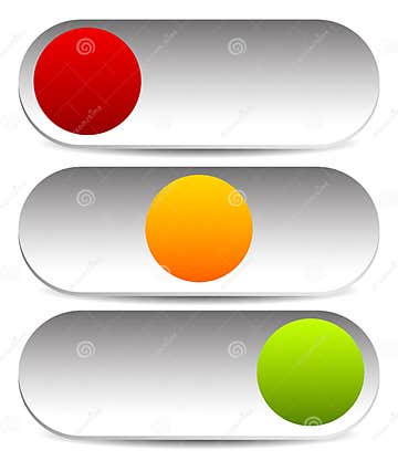 Rectangular Button, Switch, Toggle in 3 State Stock Vector ...