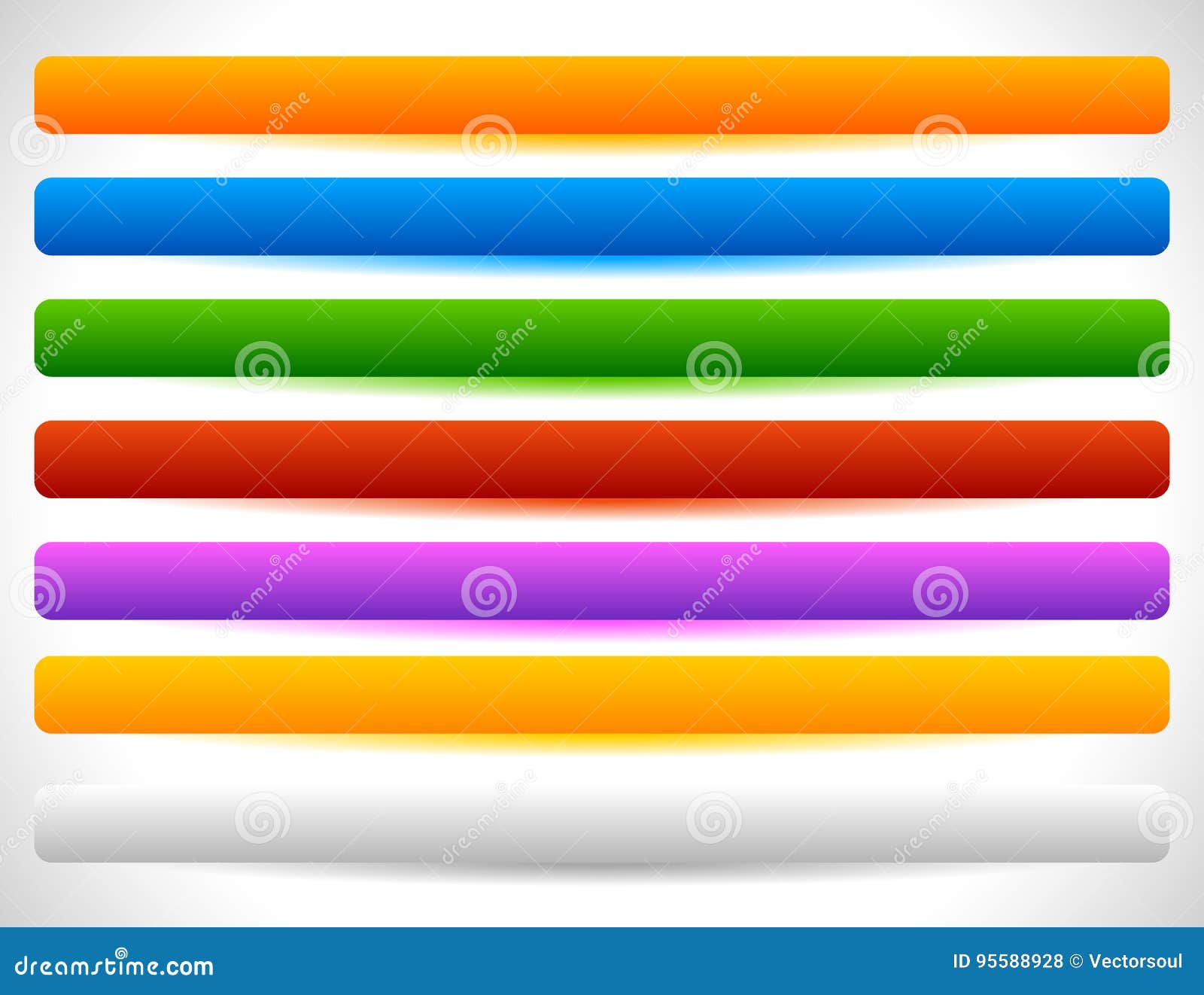 Rectangular Buttons in Several Colors. Button Tag, Label Shapes Stock ...