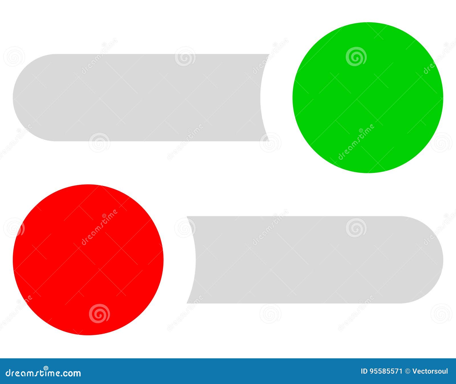 Rectangular Buttons, Switches Set at Different States. Slider, a Stock ...