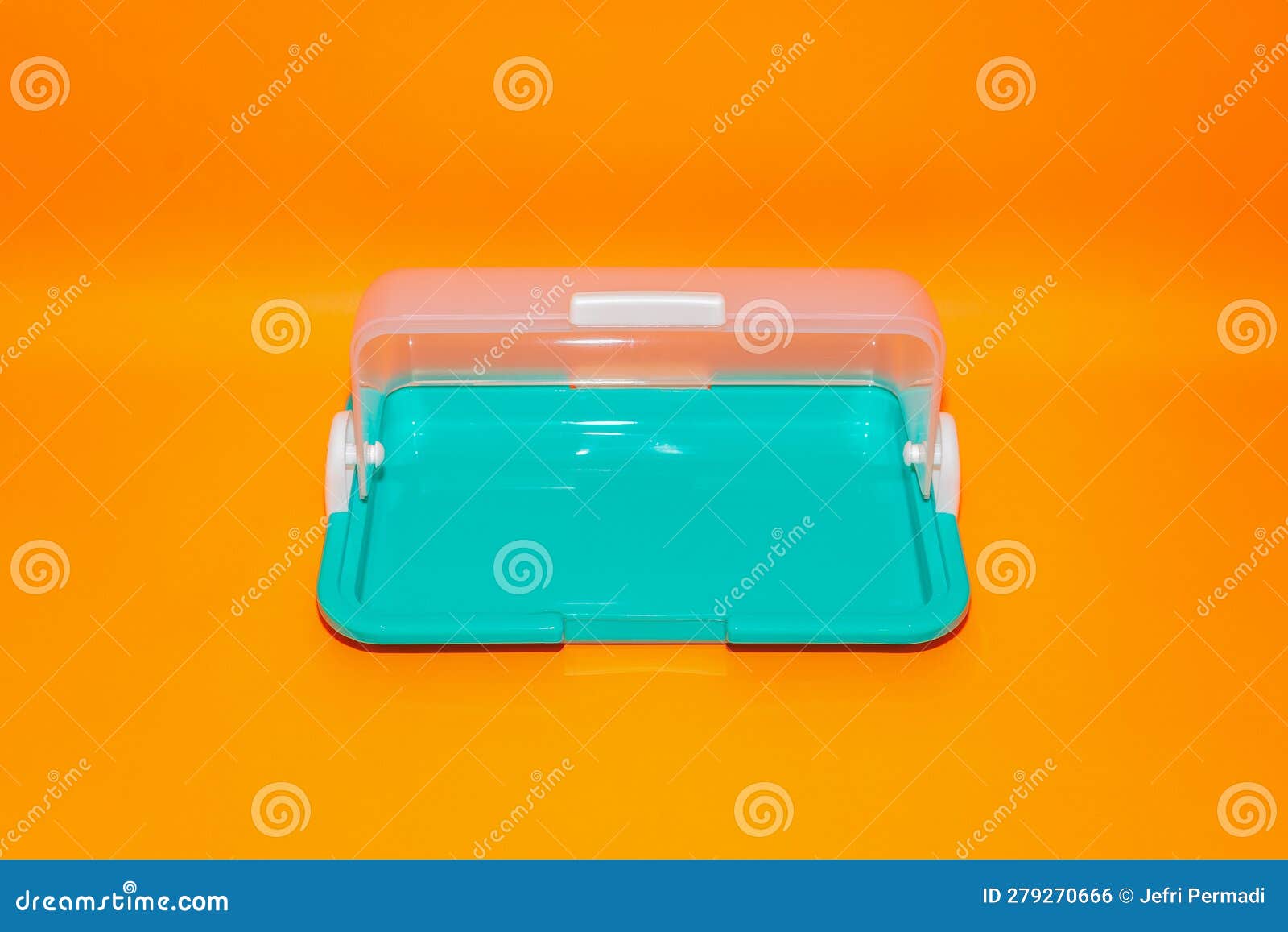 Rectangular Cake Container with Teal Lid Stock Photo - Image of baker ...