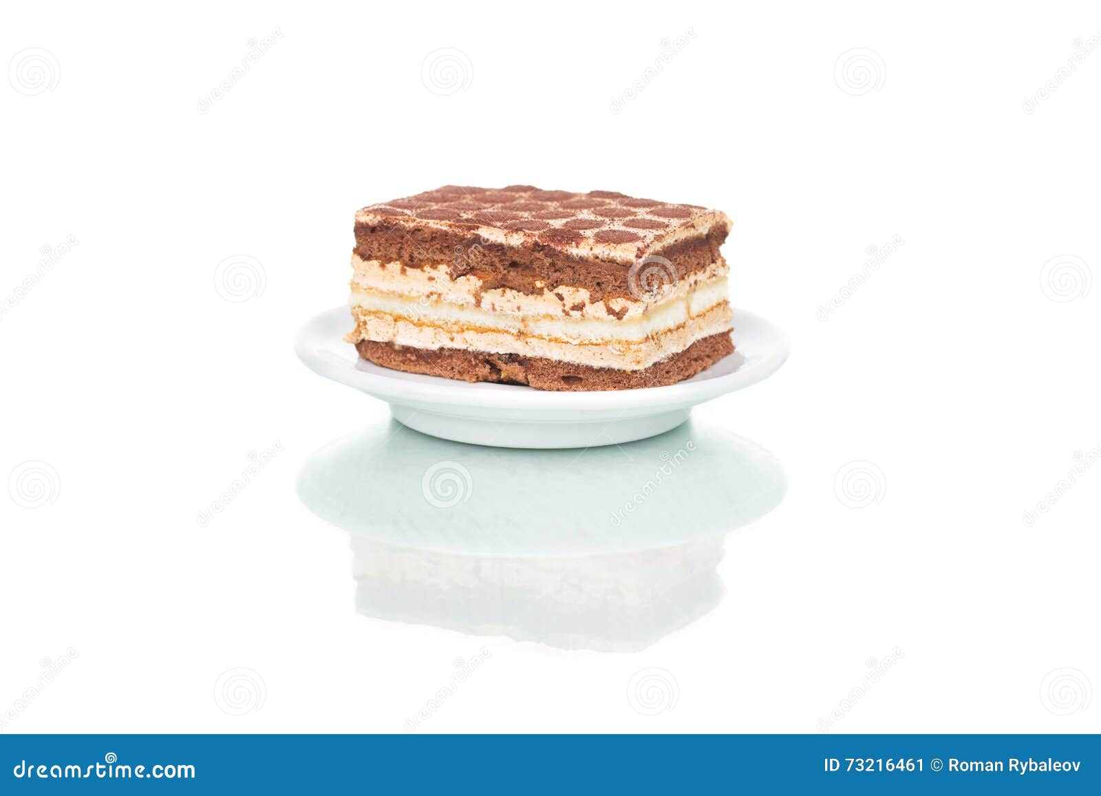 Rectangular cake on plate stock image. Image of holiday - 73216461