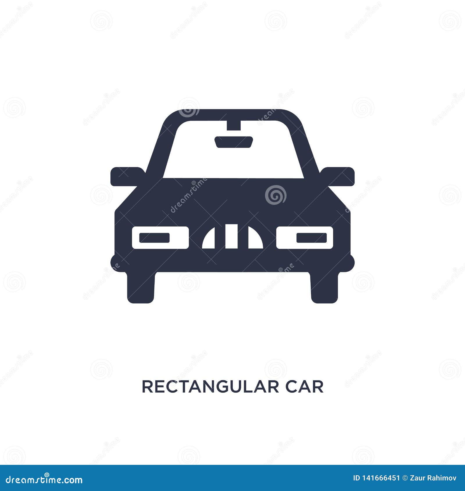 Rectangular Car Front Icon on White Background. Simple Element ...