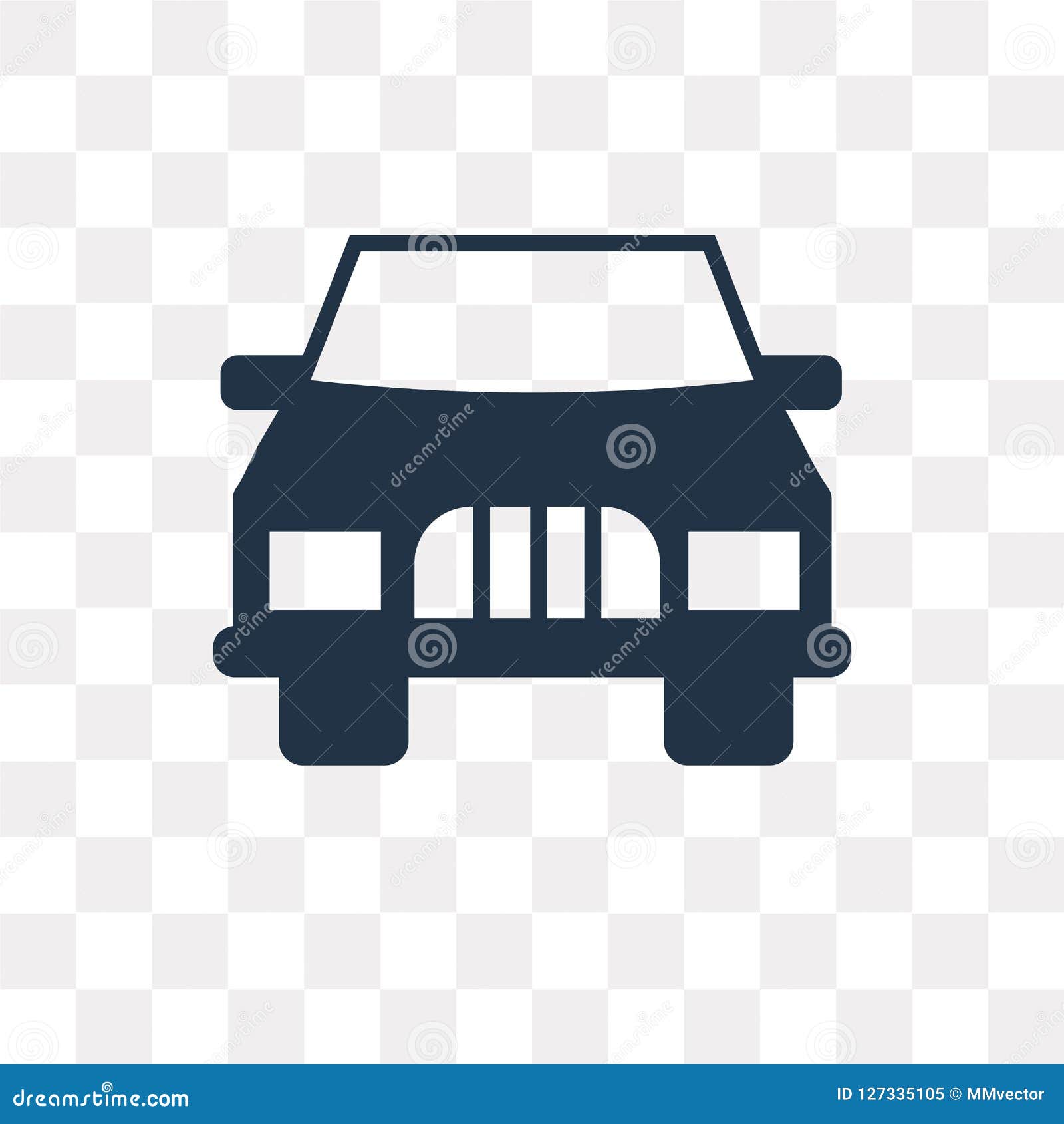 Rectangular Car Front Vector Icon Isolated on Transparent Background ...
