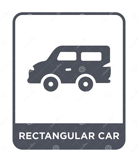 Rectangular Car Icon in Trendy Design Style. Rectangular Car Icon ...