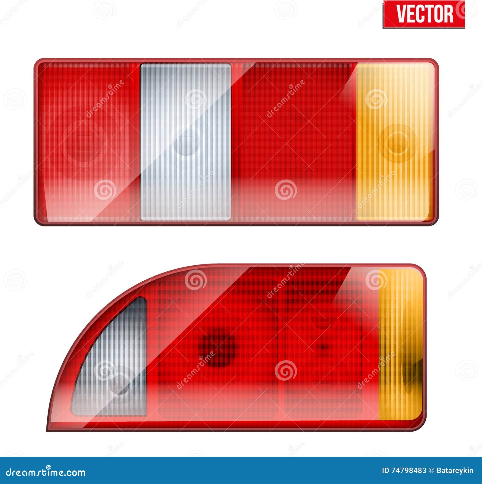 Rectangular Car Taillight. Vintage Vector Illustration. Stock Vector ...