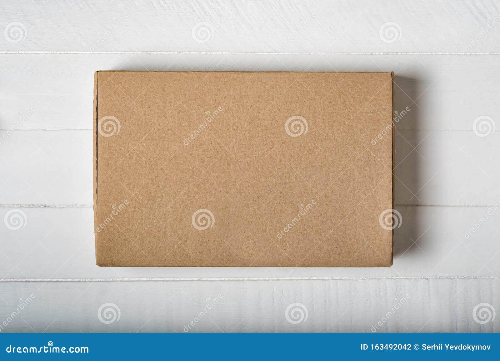 Rectangular Carton Box on White Background. Design Space Stock Photo ...