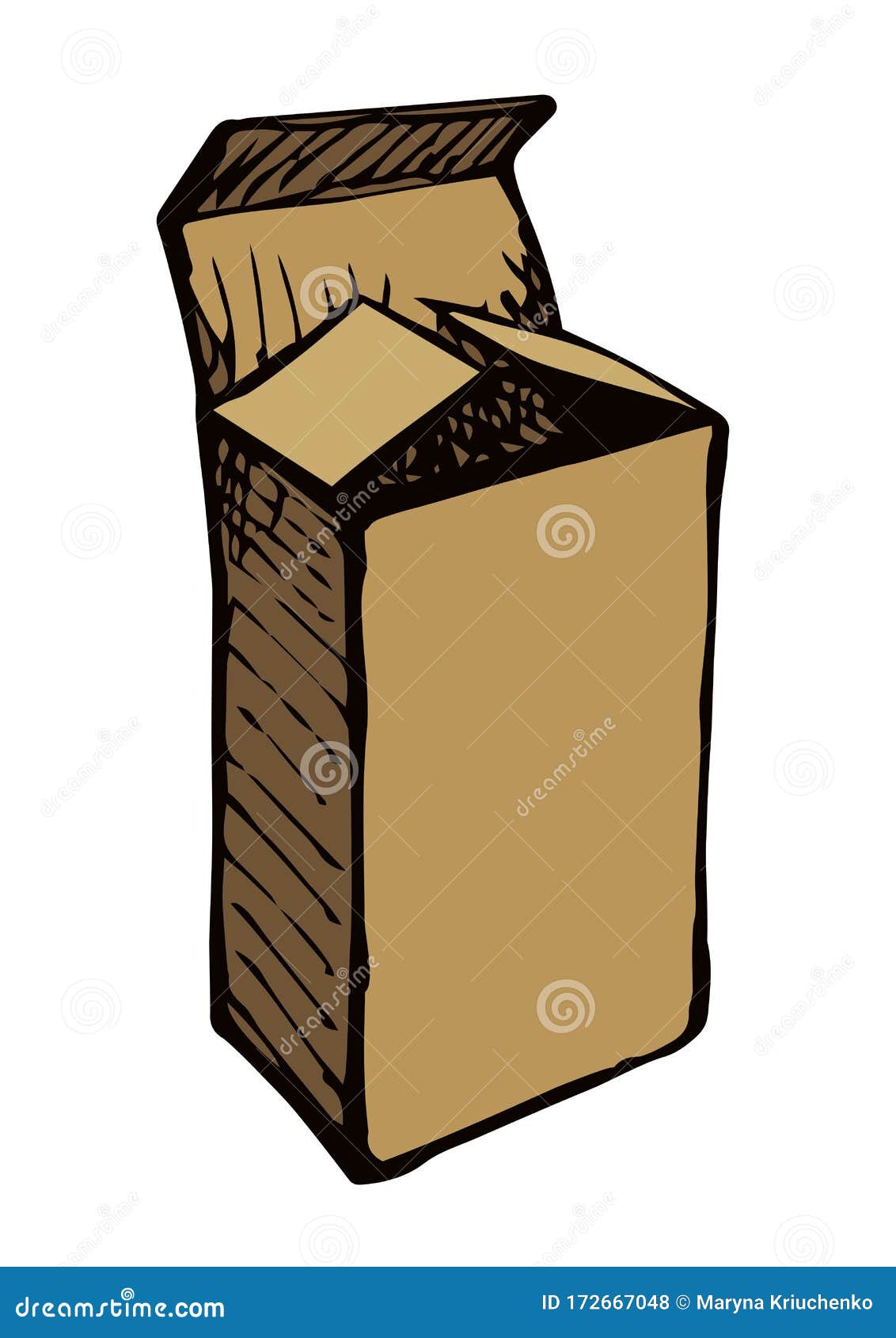 Rectangular Carton Packaging. Vector Drawing Stock Vector ...