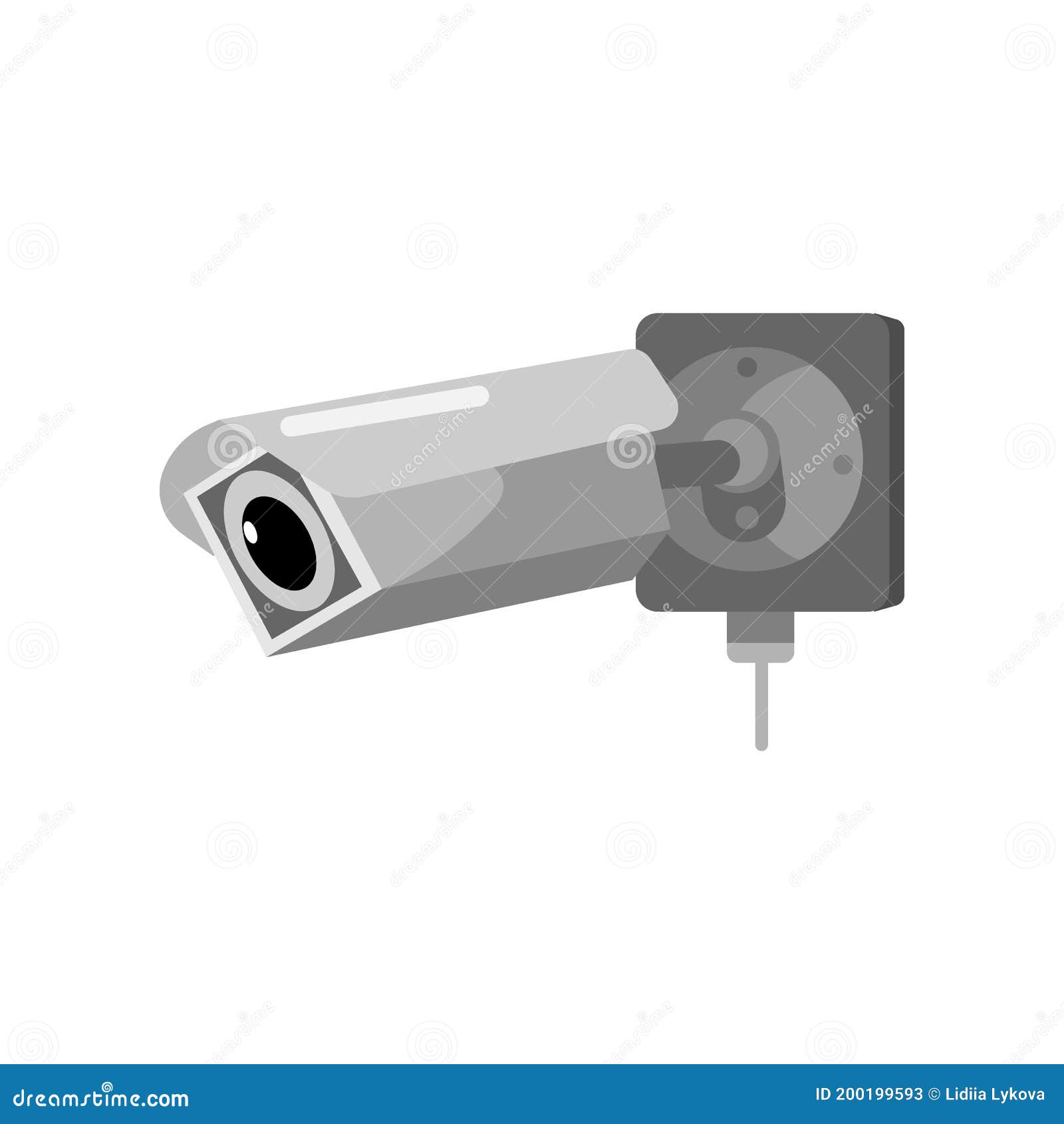 Rectangular CCTV Camera on White Backdrop. Equipment Surveillance for ...
