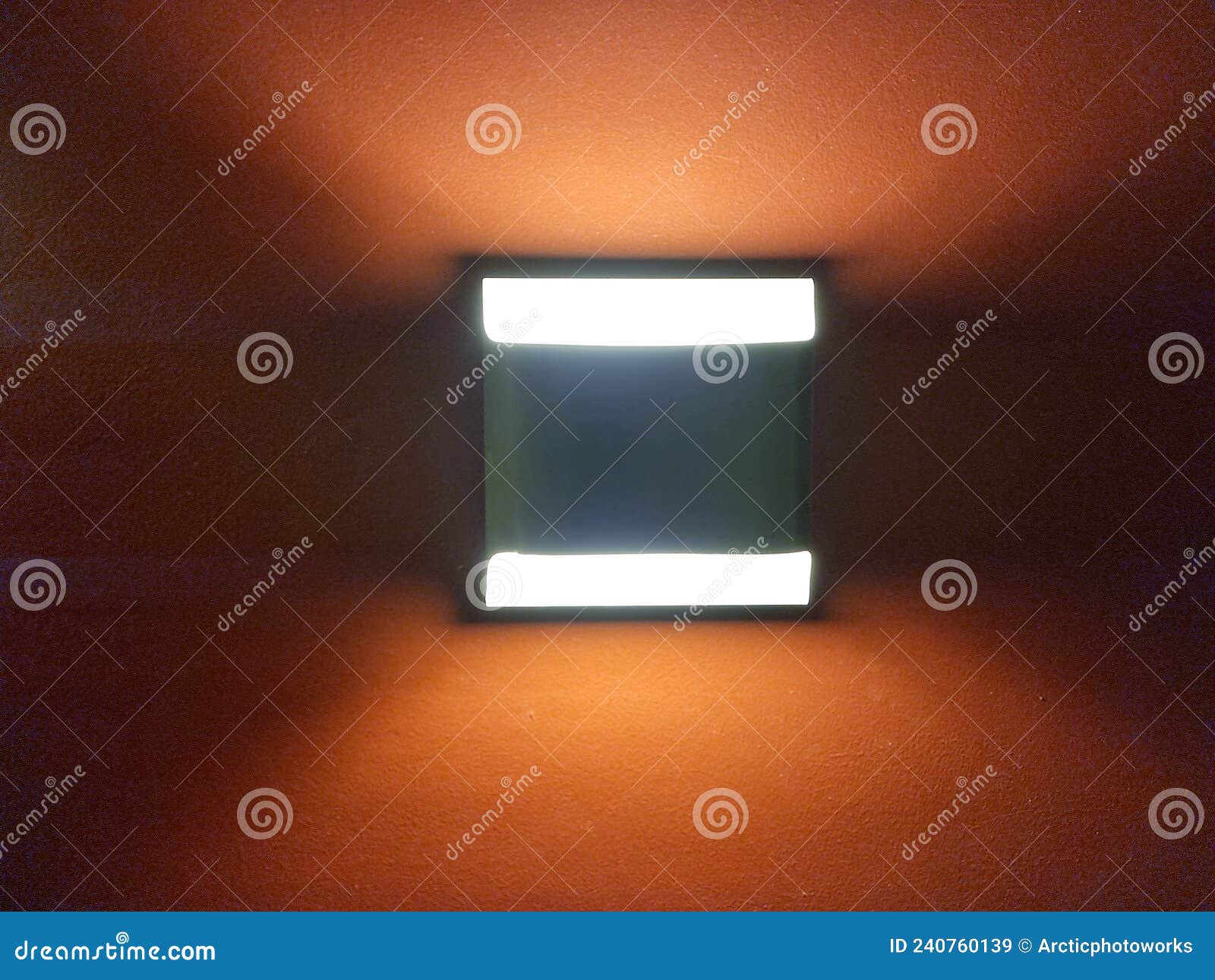 Rectangular Ceiling Light on Dark Red Stock Image - Image of dark ...