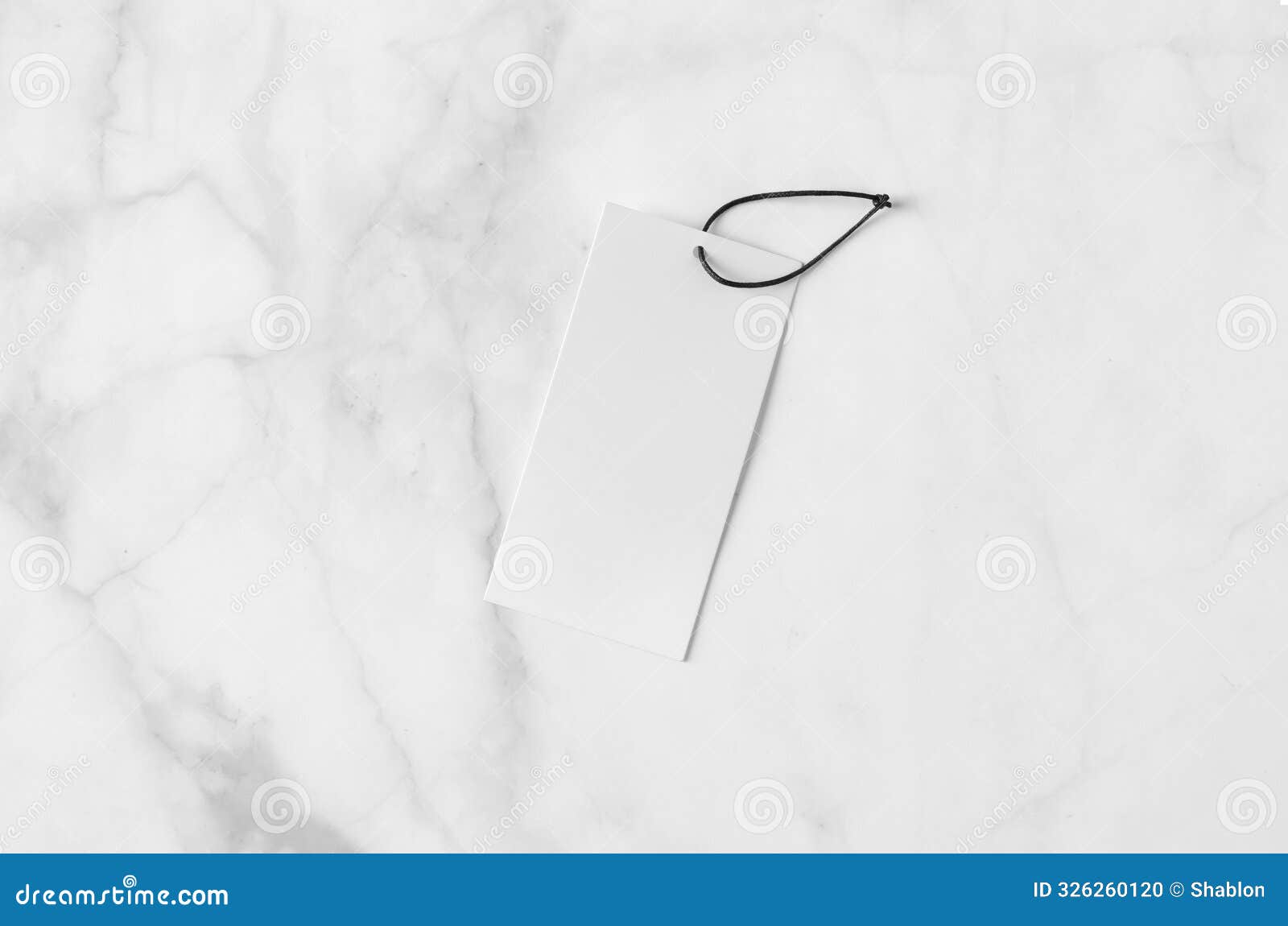 Rectangular Clothing Tag, Gift Tag Mockup on a White Marble Background ...