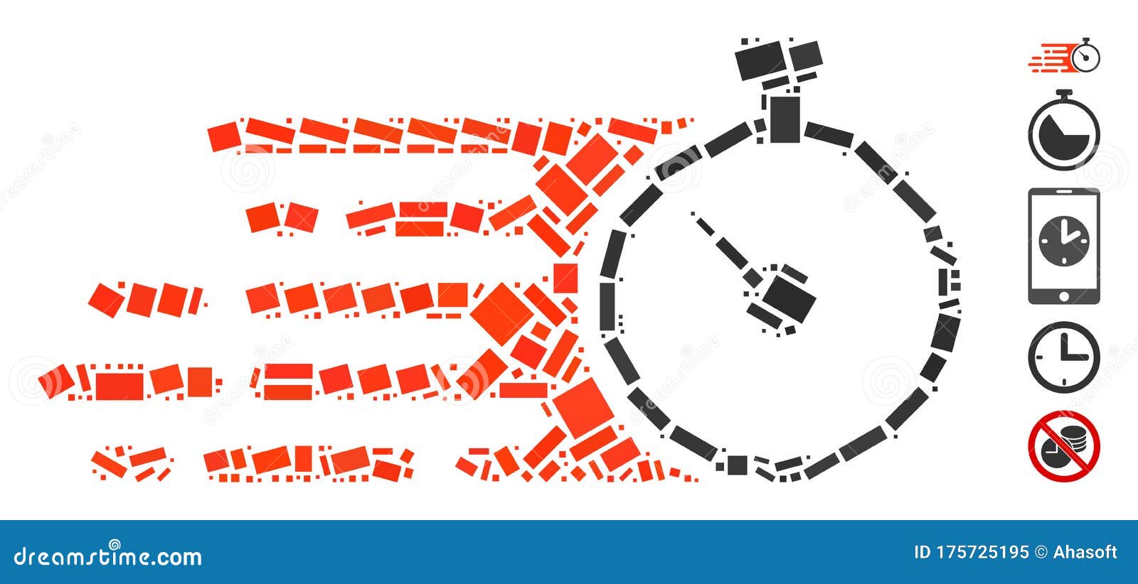 Rectangular Collage Fast Stopwatch Stock Illustration - Illustration of ...