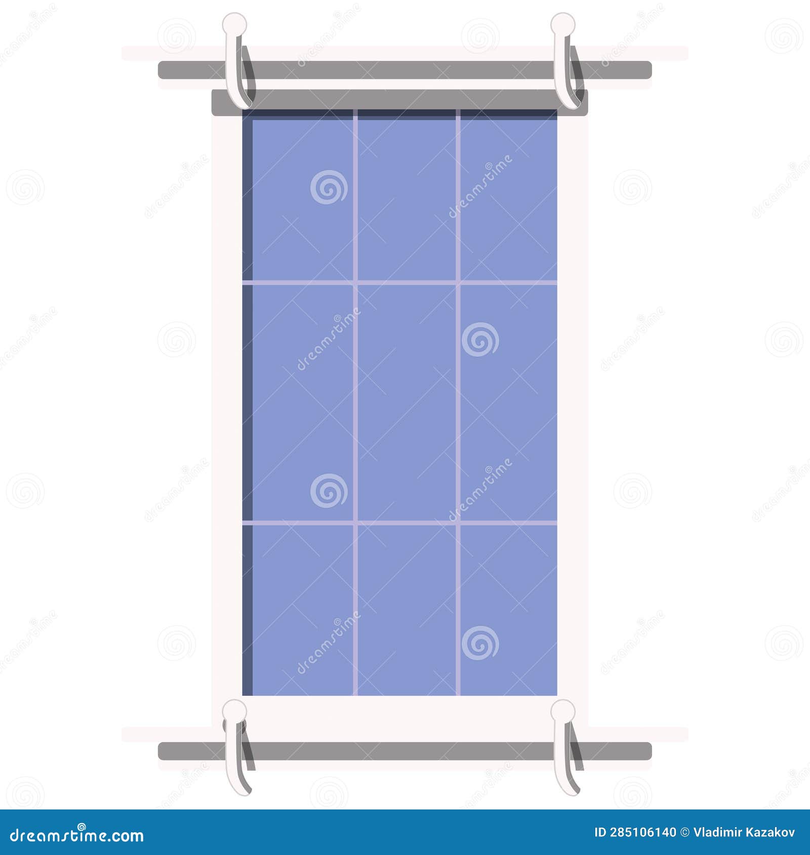 Rectangular Colored Window for Home Isolated on White Background ...