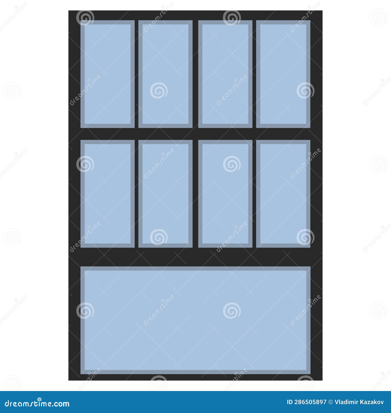 Rectangular Colored Window for Home Isolated on White Background ...