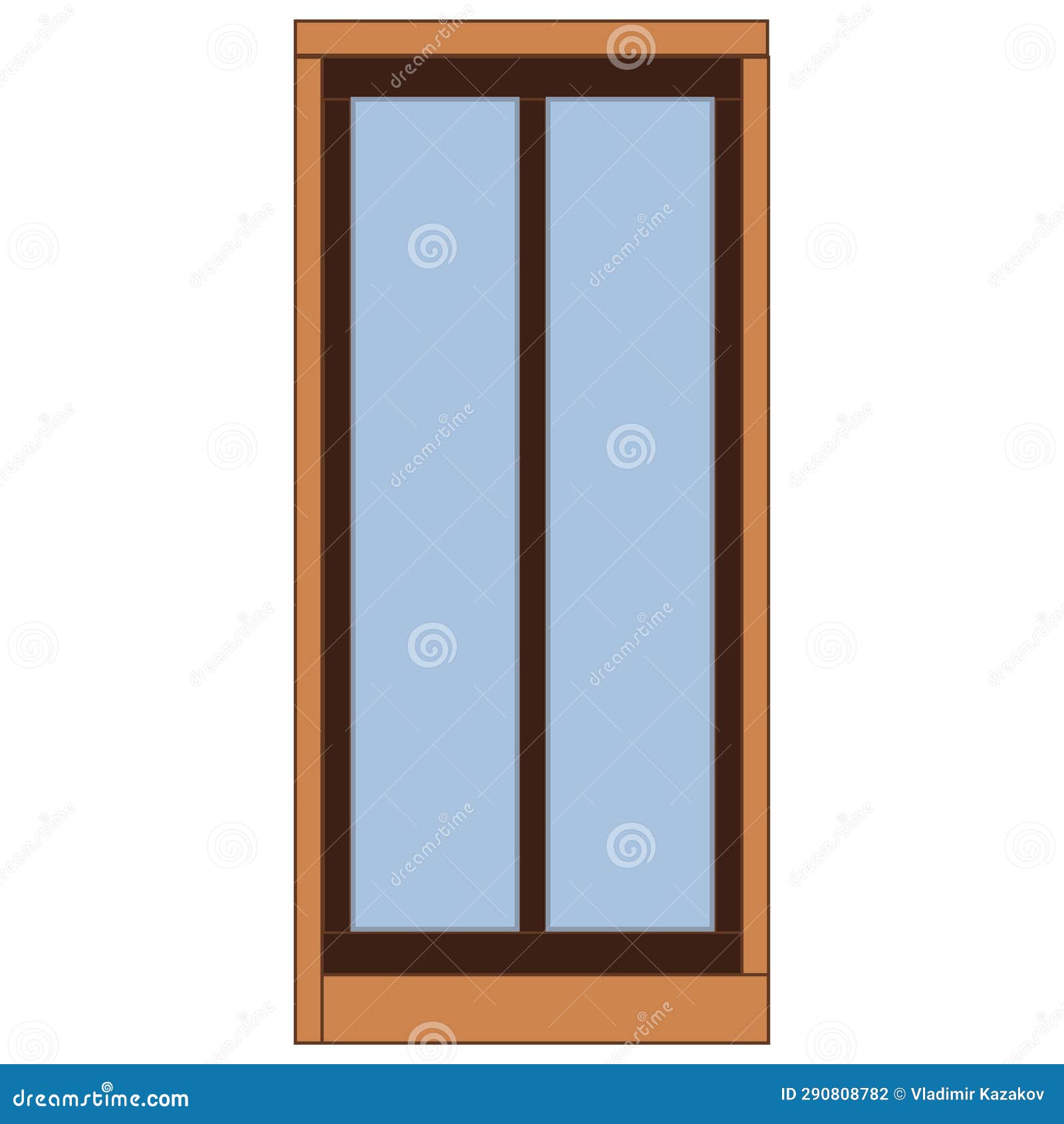 Rectangular Colored Window for Home Isolated on White Background ...
