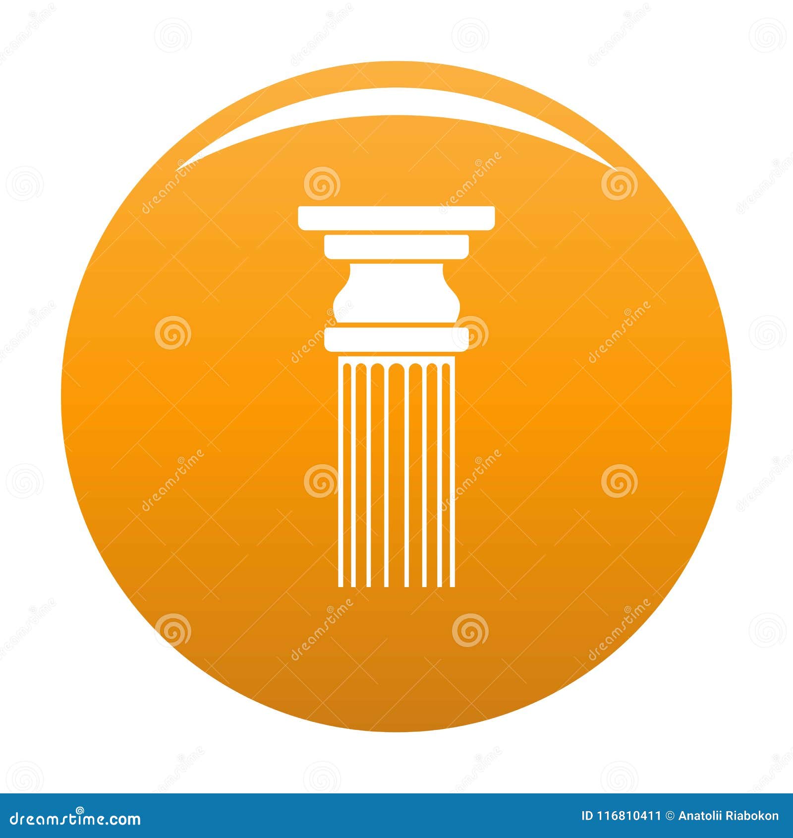 Rectangular Column Icon Vector Orange Stock Vector - Illustration of ...