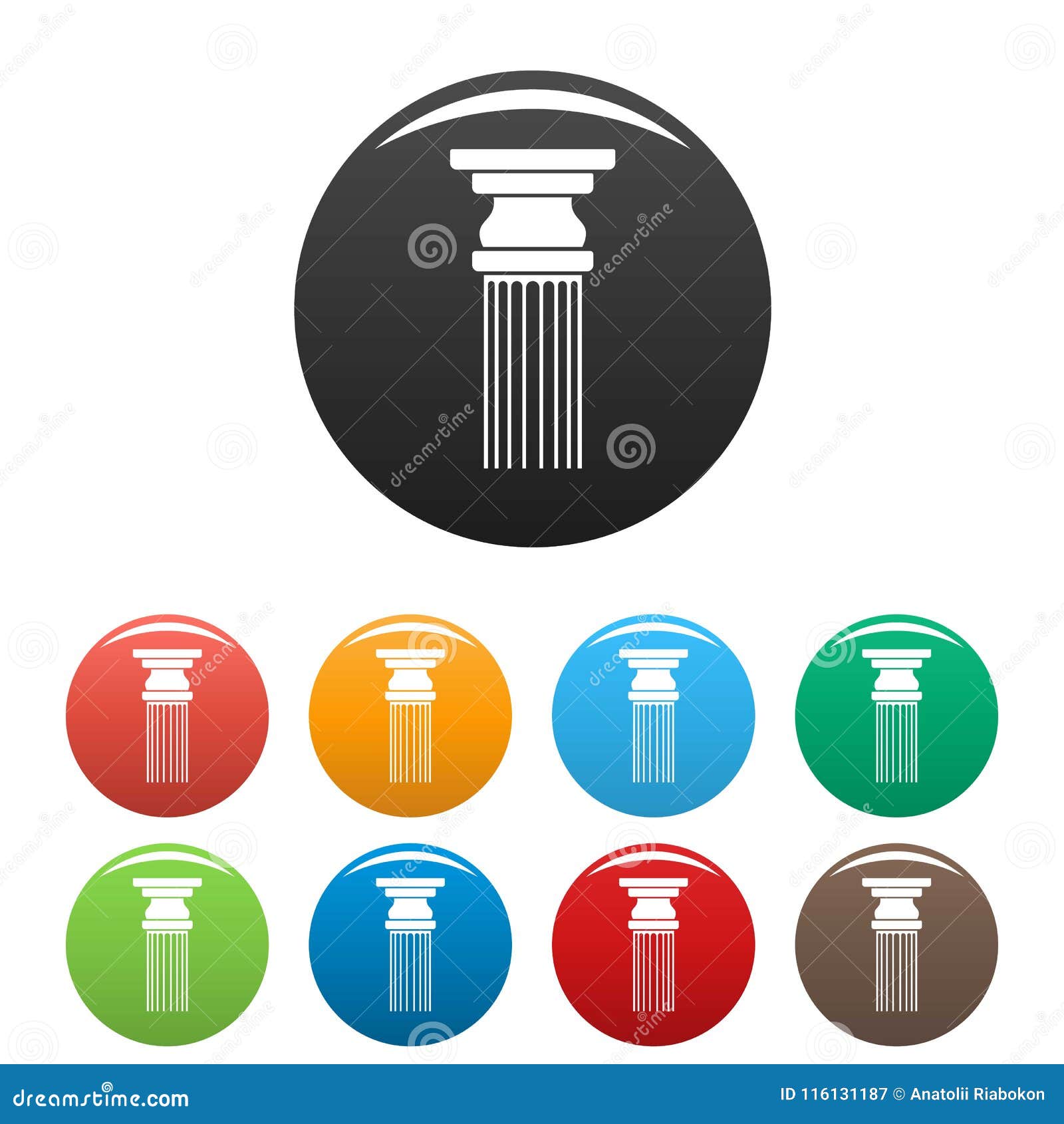 Rectangular Column Icons Set Color Vector Stock Vector - Illustration ...