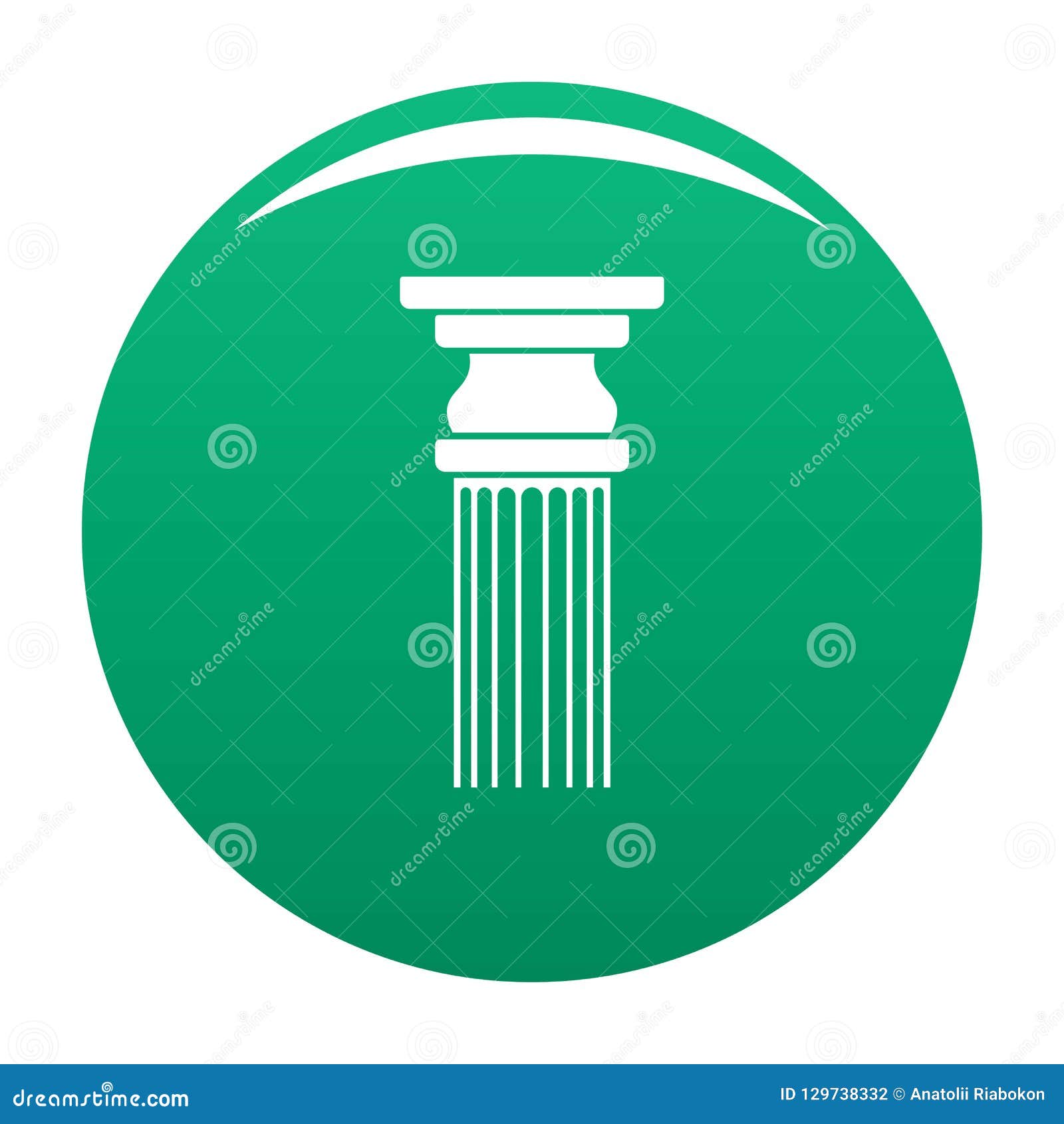 Rectangular Column Icon Vector Green Stock Vector - Illustration of ...