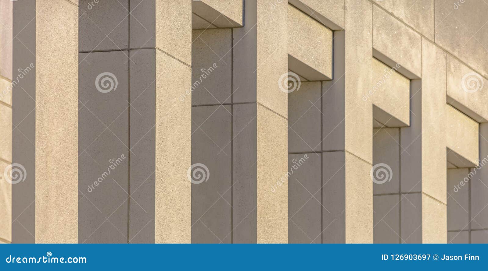 Rectangular Concrete Columns of a Building Stock Image - Image of ...
