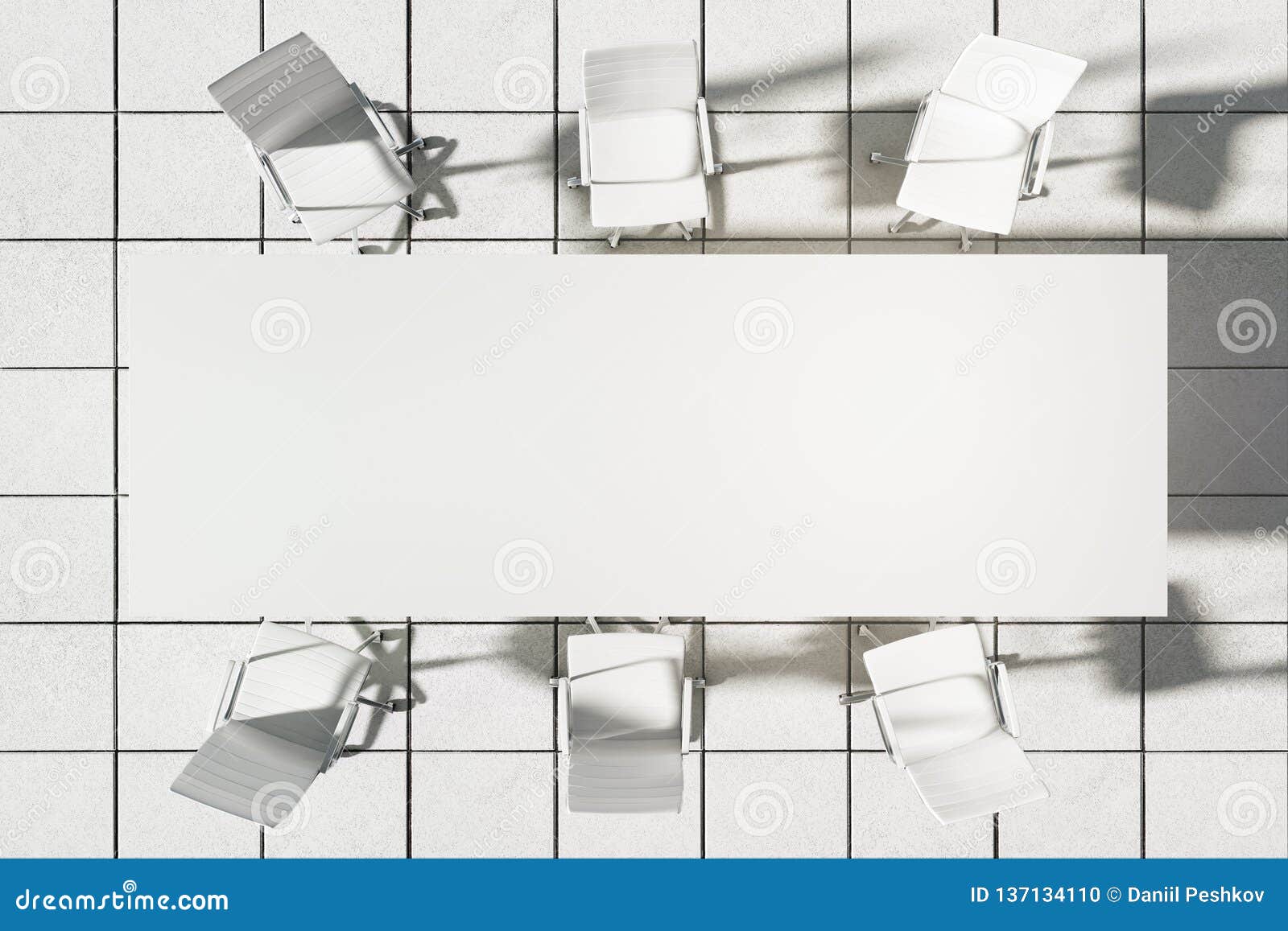 Rectangular Conference Table Stock Illustration - Illustration of loft ...