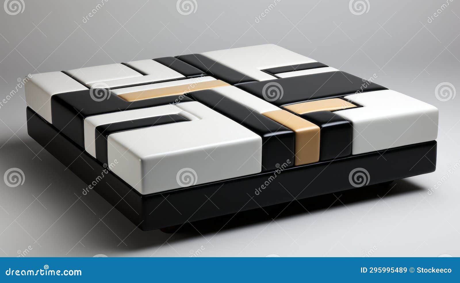 Mcconner Square Table Bold Black and White Ottoman Art Stock ...