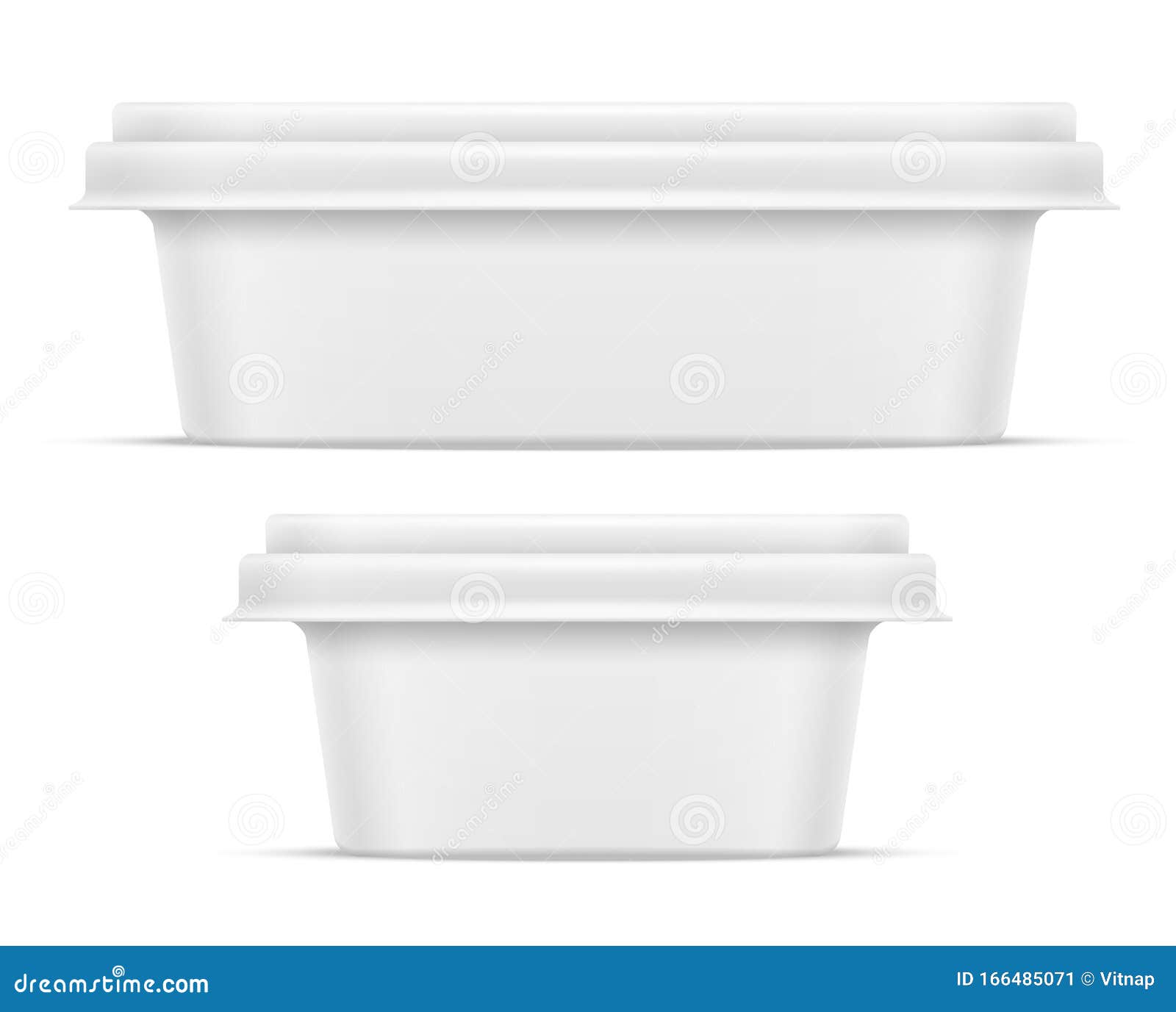 Front View of Rectangular Container. 3D Illustration Isolated on White ...