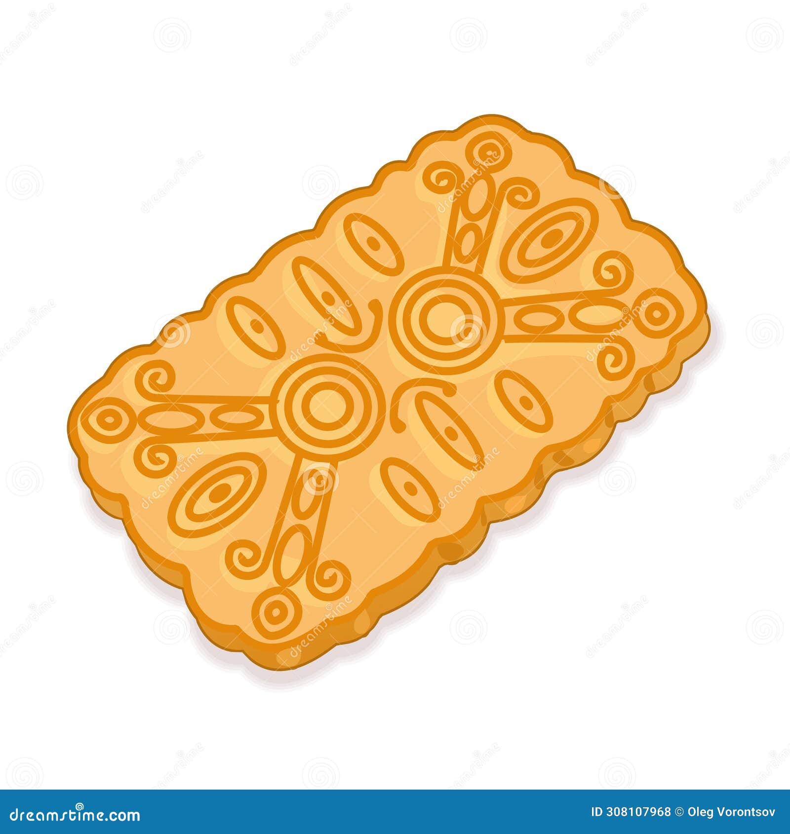 Rectangular Cookies. View from Above. Isolated Vector Illustration ...