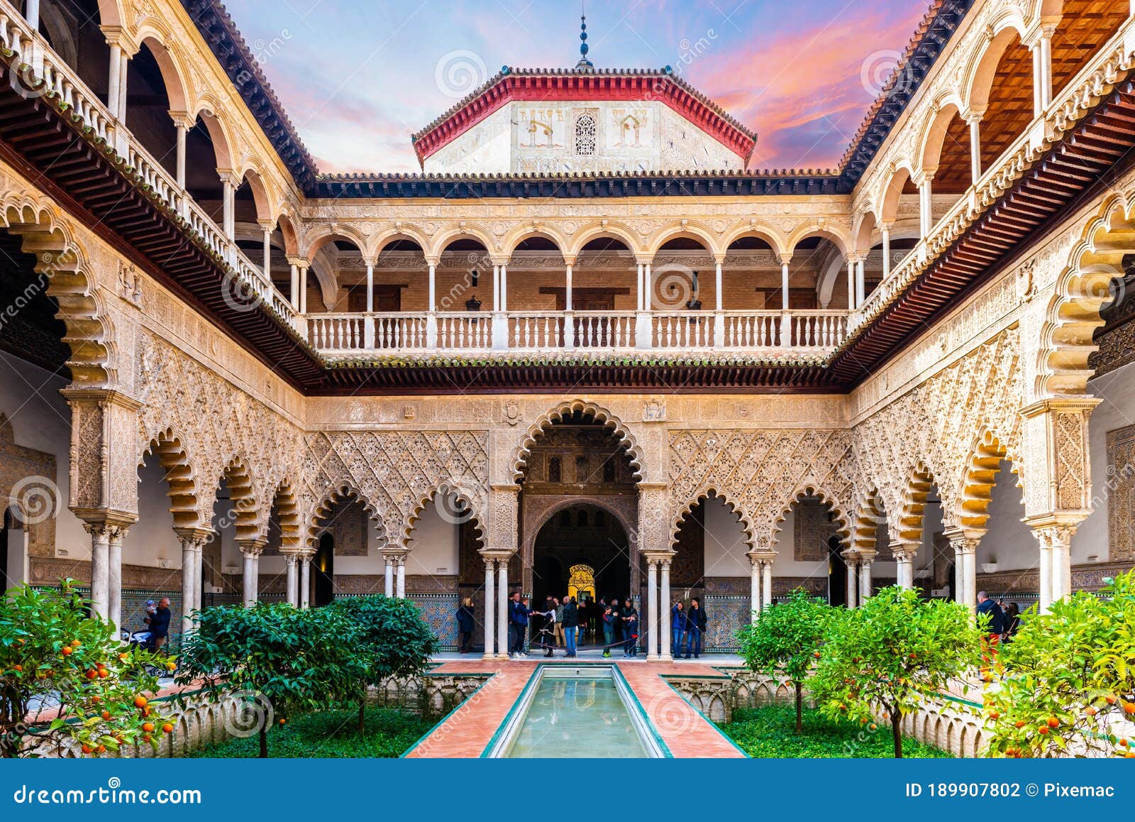 Real Alcazar De Seville, the Court of the Ladies Patio De Las Doncellas ...