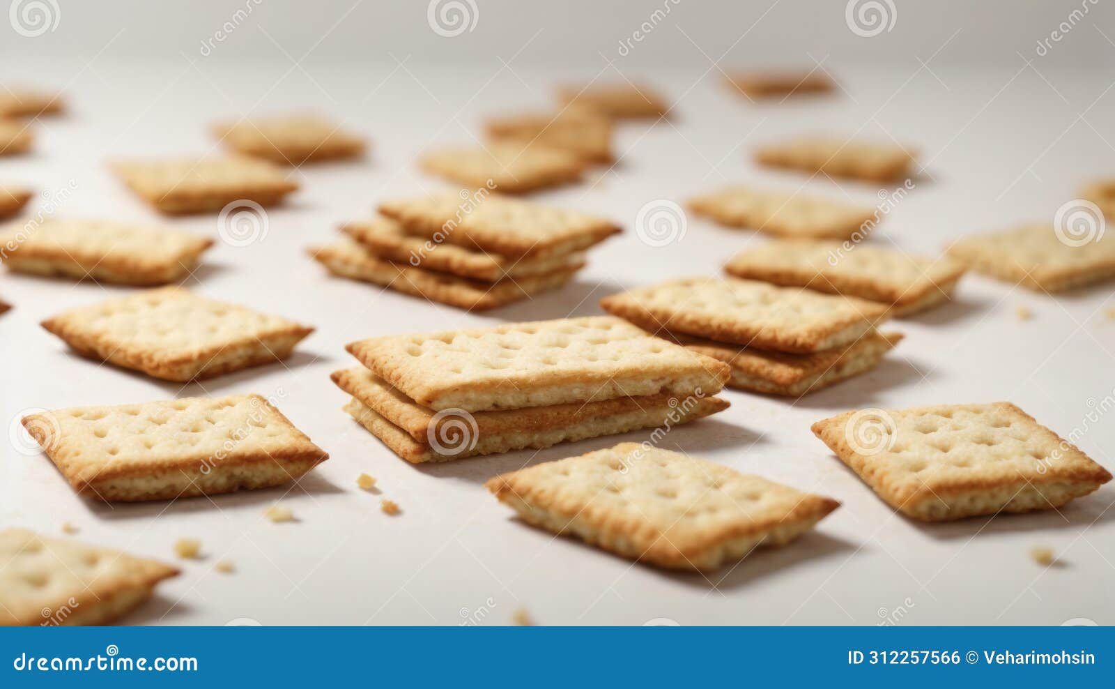 Rectangular Crackers Fly on a White Background. Stock Illustration ...