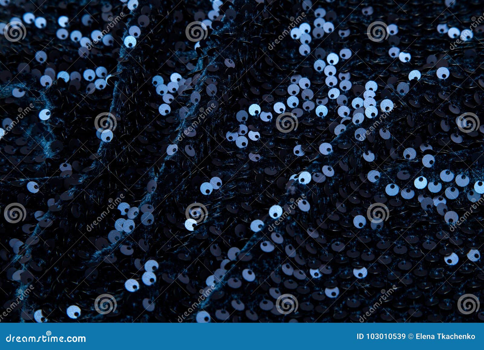 Rectangular Dark Blue Shiny Fabric with Sequins Stock Image - Image of ...