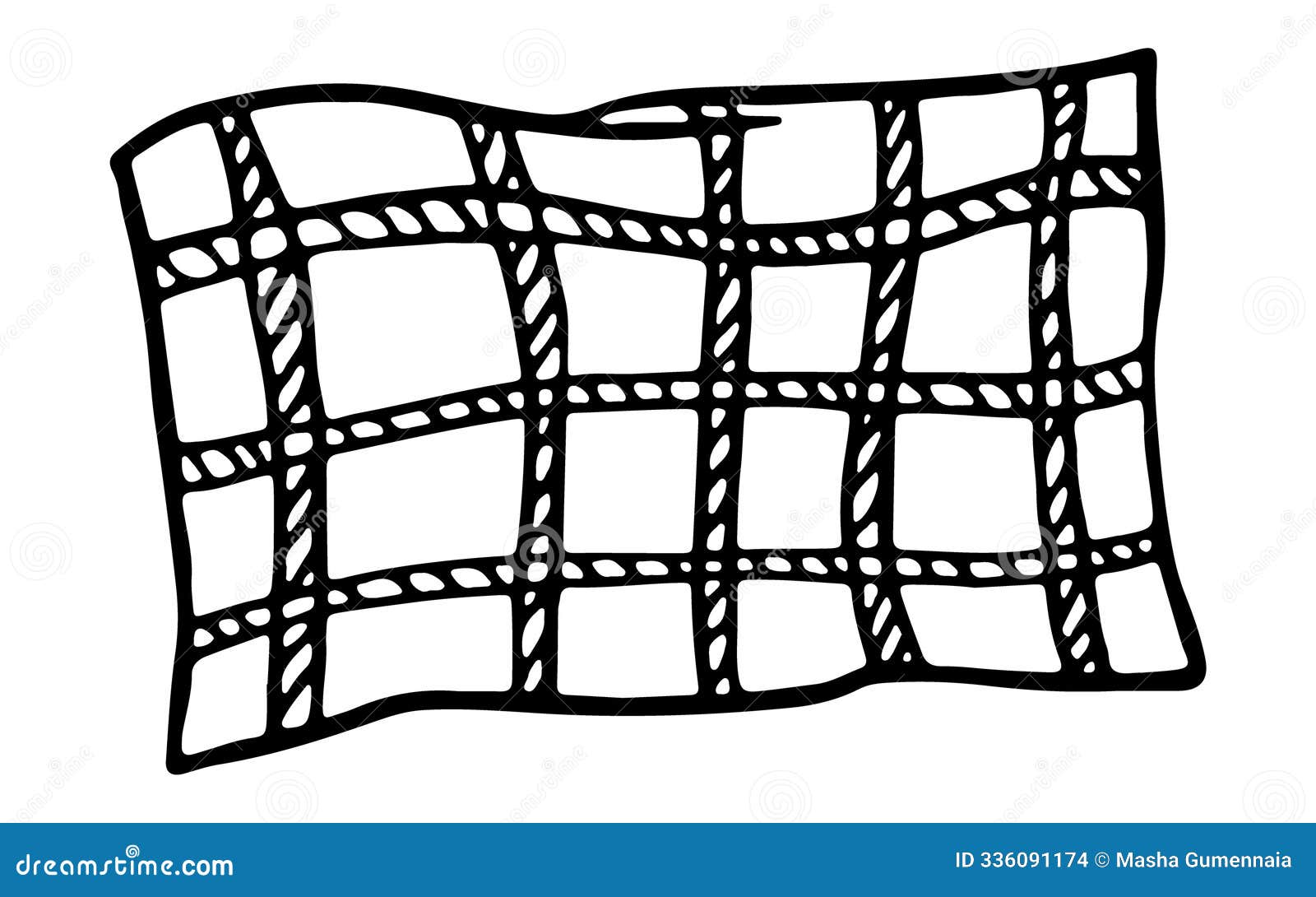 Cushion Sketch. Home Bedroom Pillows. Cozy Hand Drawn Feather Bedding ...