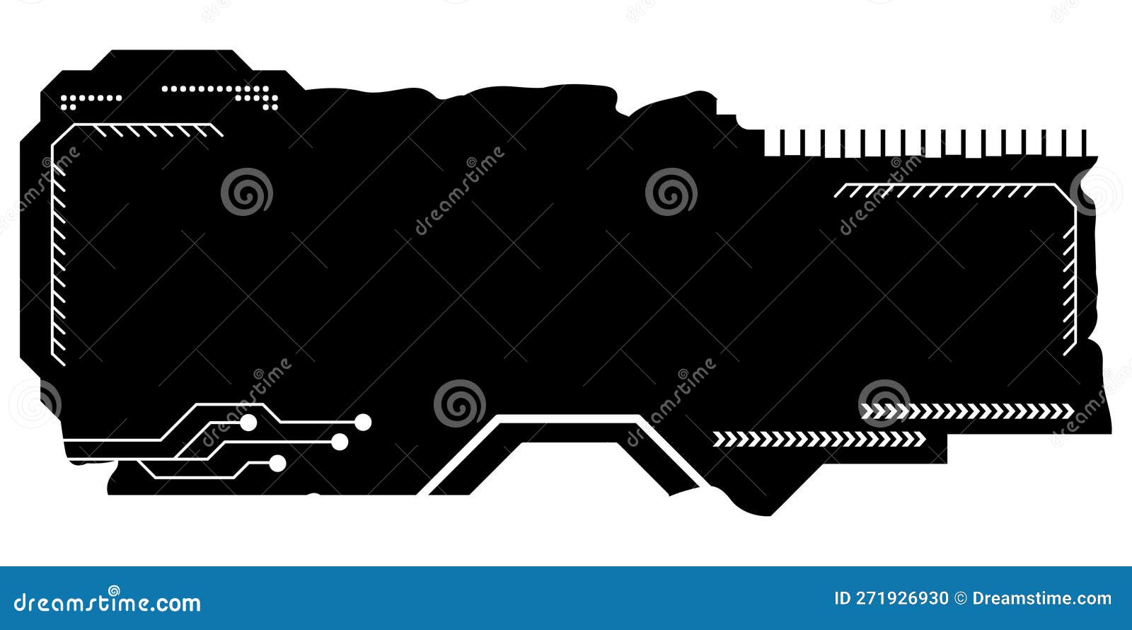 Rectangular Design Clipart in Tech Style Isolated on White. Short Tech ...