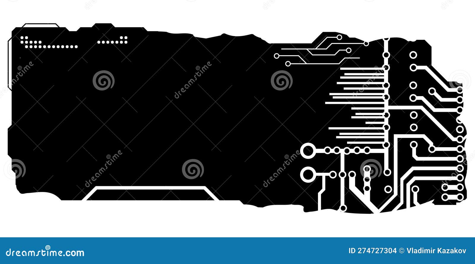 Rectangular Design Clipart in Tech Style Isolated on White. Short Tech ...
