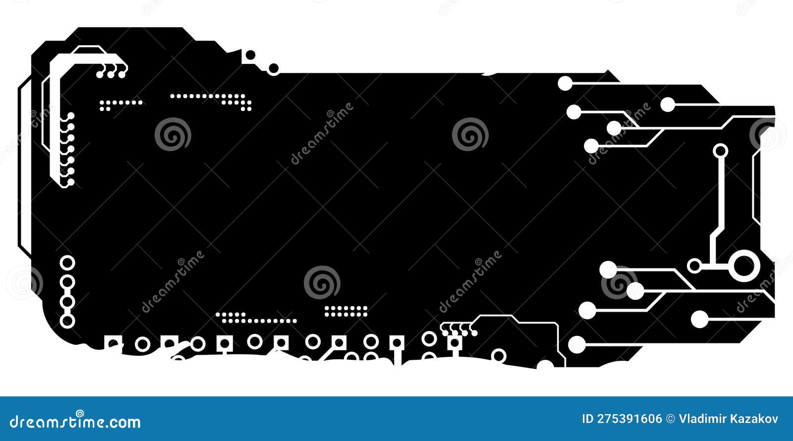 Rectangular Design Clipart in Tech Style Isolated on White. Short Tech ...