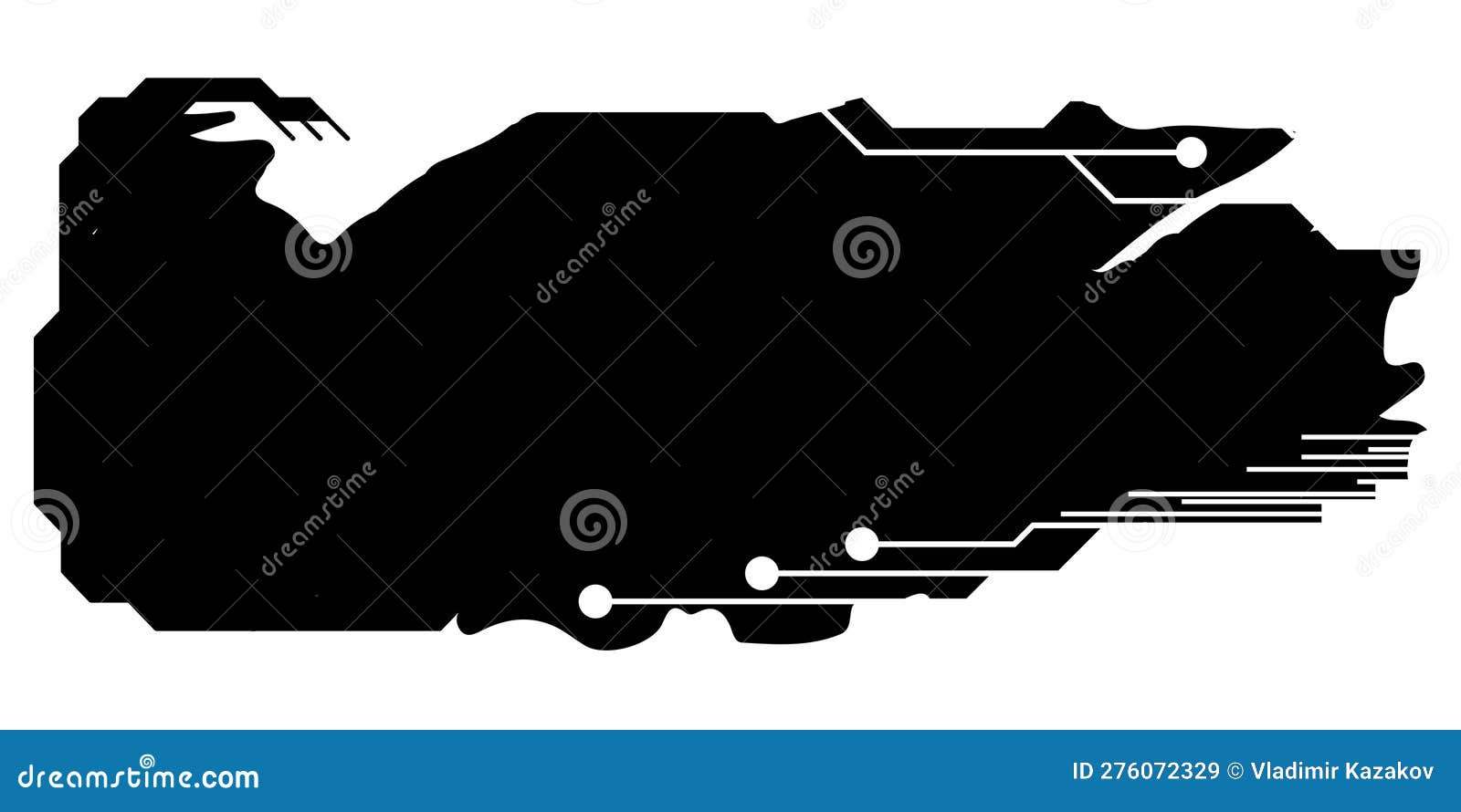 Rectangular Design Clipart in Tech Style Isolated on White. Short Tech ...