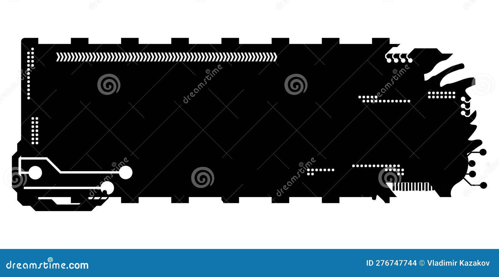 Rectangular Design Clipart in Tech Style Isolated on White. Short Tech ...