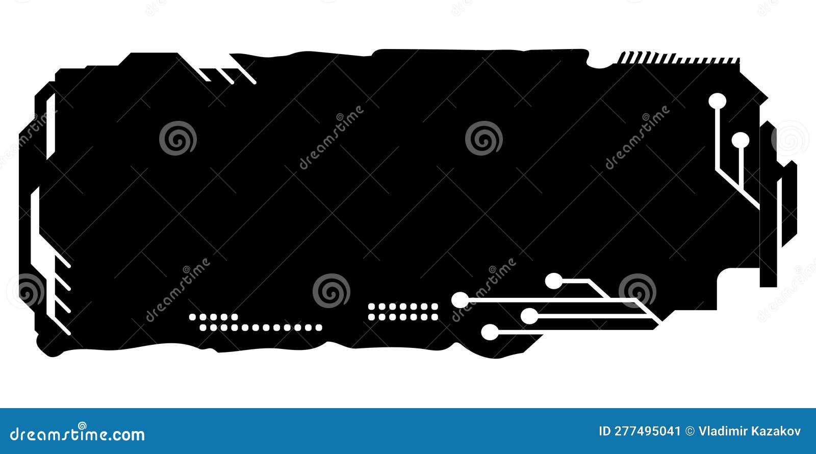 Rectangular Design Clipart in Tech Style Isolated on White. Short Tech ...