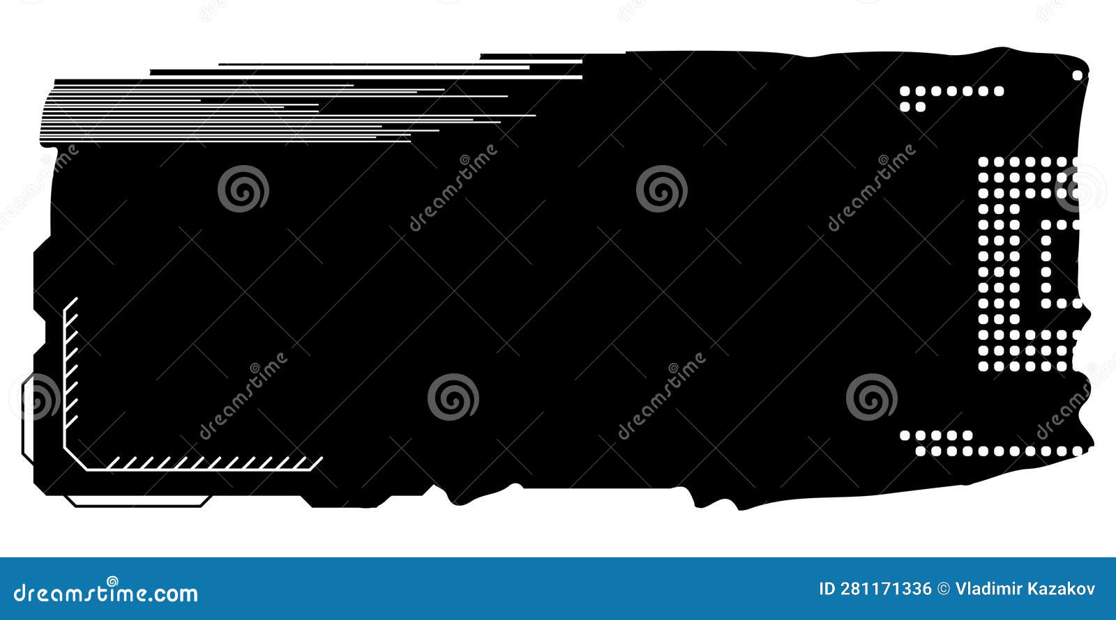 Rectangular Design Clipart in Tech Style Isolated on White. Short Tech ...