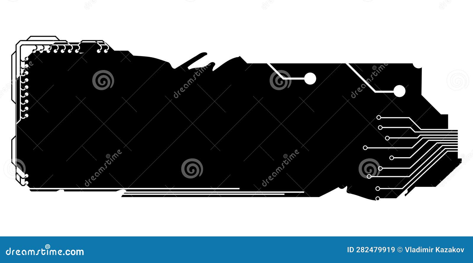 Rectangular Design Clipart in Tech Style Isolated on White. Short Tech ...