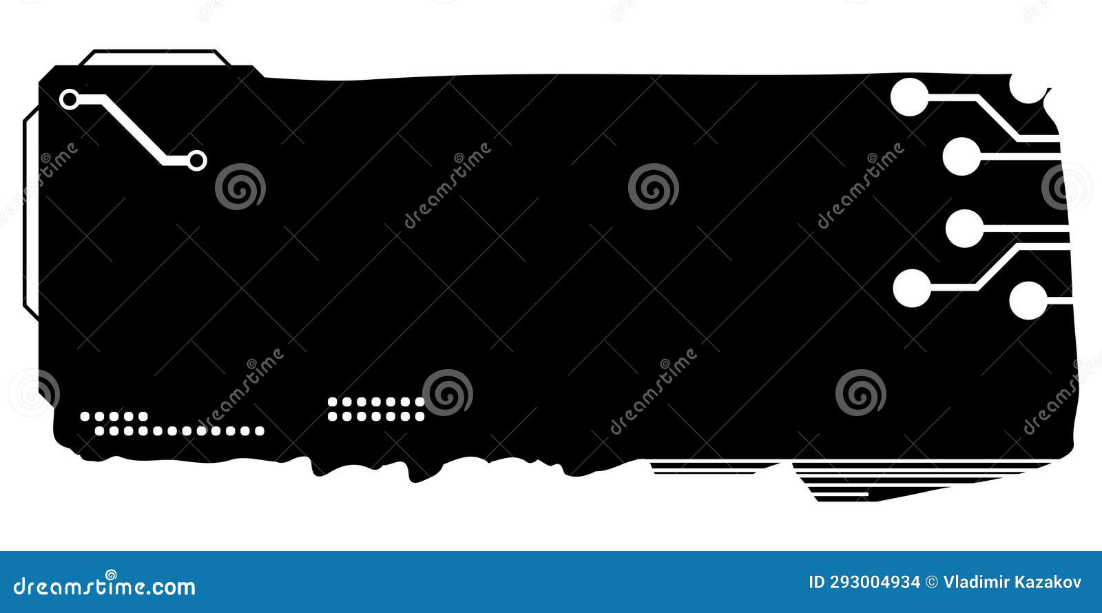 Rectangular Design Clipart in Tech Style Isolated on White. Short Tech ...